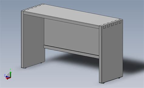 木制边桌 书桌或客厅 SOLIDWORKS 2019 模型图纸免费下载 懒石网