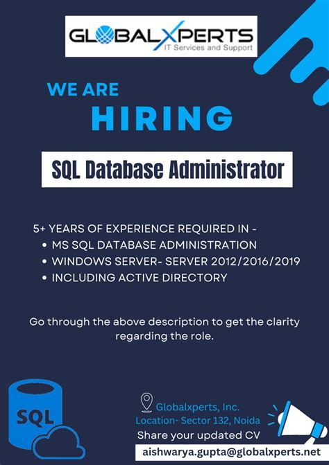 Aishwarya Gupta On Linkedin Hiring Sqldatabaseadministrator Noida