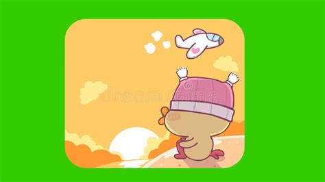 Cute Bird Animation On Green Screen Stock Video Video Of Parrot Sock 313333227