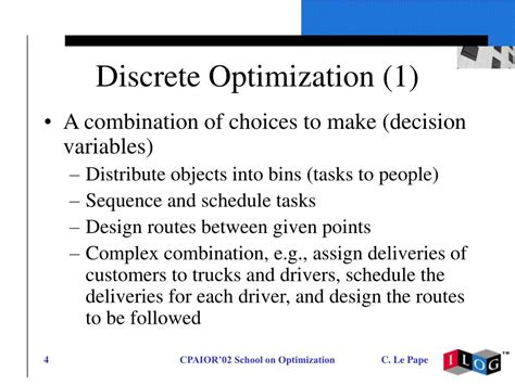 Ppt Integrating Operations Research Algorithms In Constraint