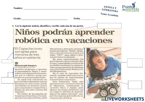 Pdf Online Worksheet La Noticia Artofit