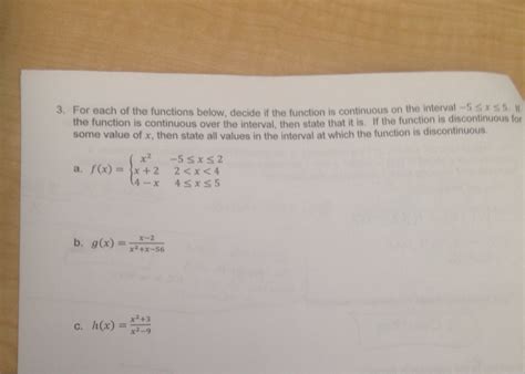 Solved 3 For Each Of The Functions Below Decide It The