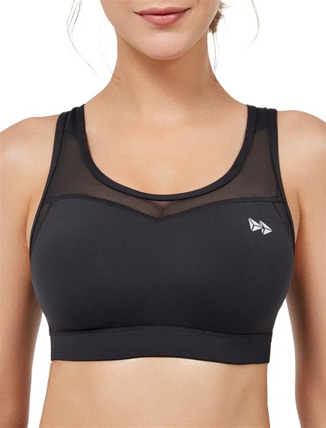 Yvette Women High Impact Sports Bras Plus Size Racerback Workout Bra For Large Bust Running