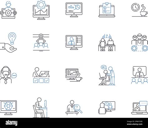 Corporation Teamwork Outline Icons Collection Cooperation