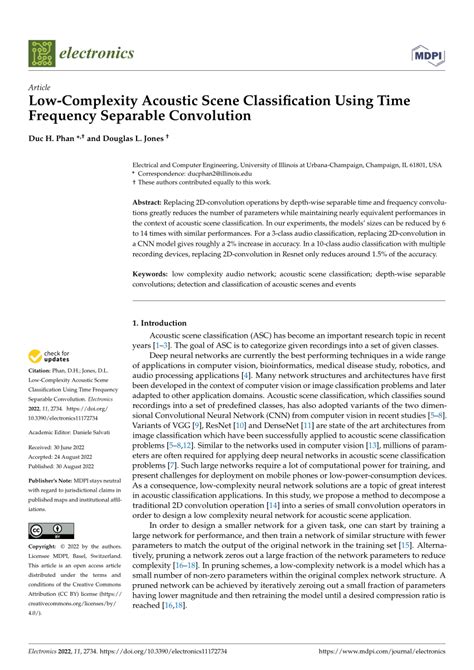 Pdf Low Complexity Acoustic Scene Classification Using Time Frequency Separable Convolution