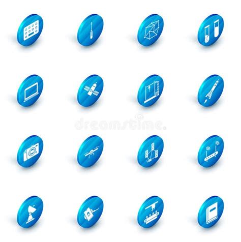 Set Screwdriver Neural Network Test Tube And Flask Laptop Mirrorless Camera Satellite