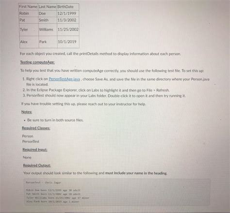 Solved Person Class Problem Description In This Project