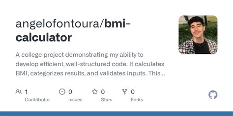 Github Angelofontoura Bmi Calculator A College Project Demonstrating