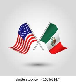 Vector Two Crossed American Iranian Flags Stock Vector Royalty Free