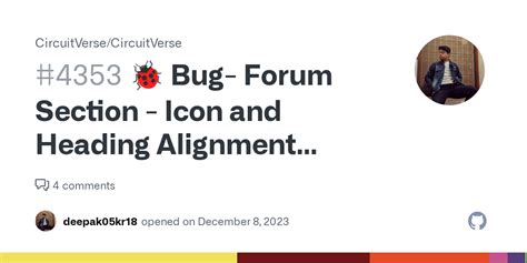 🐞 Bug Forum Section Icon And Heading Alignment Inconsistency · Issue 4353 · Circuitverse