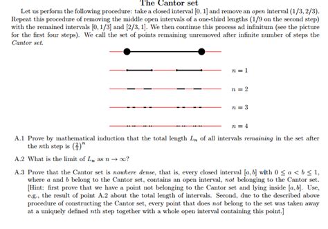 Solved The Cantor Set Let Us Perform The Following