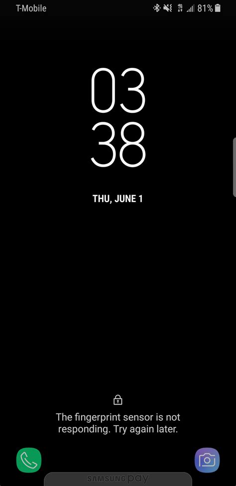 The Fingerprint Sensor Is Not Responding Try Again Later R Galaxys