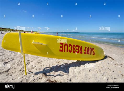 Lifeguard Rescue Surfboard On The Beach Summer Rørvig Rorvig
