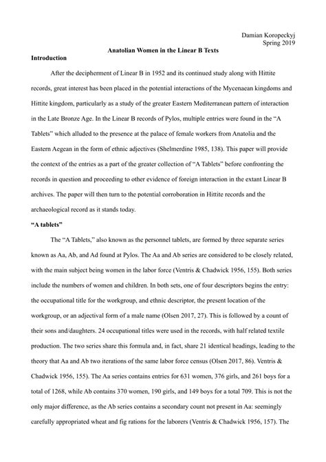 PDF Anatolian Women In The Linear B Texts