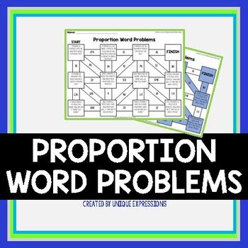 Proportion Word Problem Activity By The Unique Expressions TpT