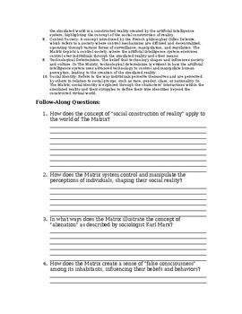 The Matrix Movie Guide Summary Vocabulary Movie Questions