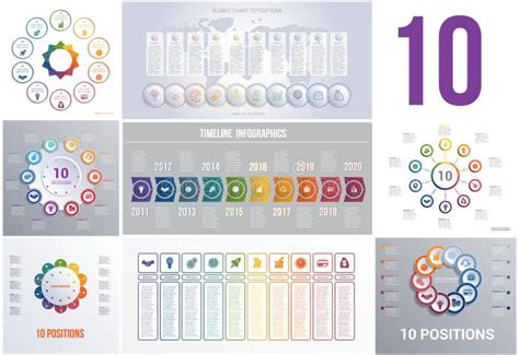 Set 8 Universal Templates Elements Infographics Conceptual Cyclic