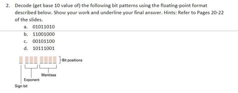 Solved Decode Get Base Value Of The Following Bit Chegg
