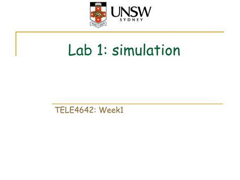 Pdf Lab 1 Simulation Au · Lab 1 Simulation Tele4642 Week1