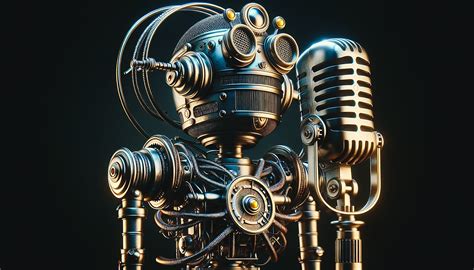 download ai generated robot microphone royalty free stock