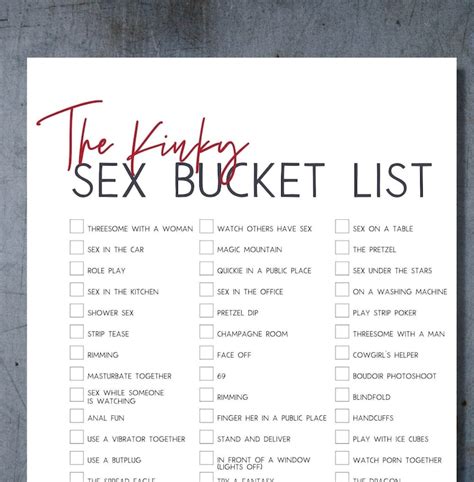 Naughty Valentine Kinky Sex Bucket List Sex Challenge Printable Sex Game Etsy