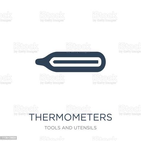 흰색 바탕에 온도계 아이콘 벡터 온도계 유행 가득 도구와 식기 컬렉션 온도계 벡터 일러스트 레이 션에서 아이콘 0명에 대한 스톡 벡터 아트 및 기타 이미지 Istock
