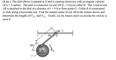 solved the disk shown is pinned at o and is rotating