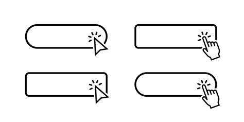 Click Here Button With Hand Or Mouse Cursor Vector Image