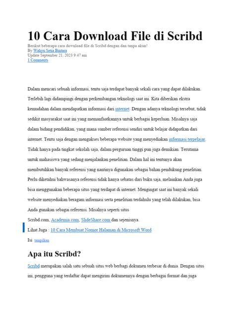 10 Cara Download File Di Scribd Pdf