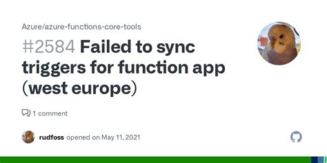 Failed To Sync Triggers For Function App West Europe · Issue 2584 · Azureazure Functions