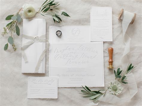 Deckle Edge Wedding Invitations 60 Photos
