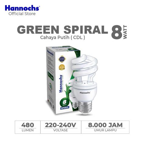Jual LAMPU HANNOCHS SPIRAL COOL DAYLIGHT Shopee Indonesia
