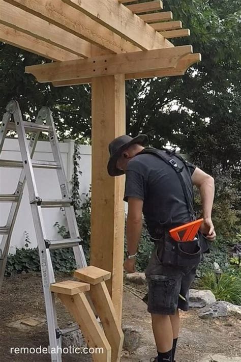 Diy Arbor Swing How To Install Curved Wood Knee Braces Remodelaholic