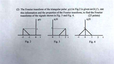 2 The Fourier Transform Of The Triangular Pulse G T In Fig 2 Is Given As G F Use This