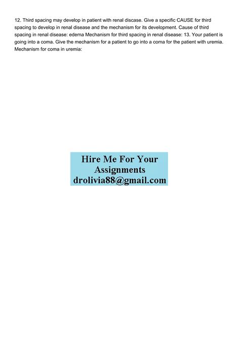 12 Third Spacing May Develop In Patient With Renal Discase Pdf