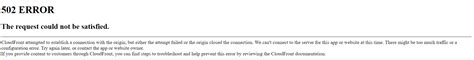 Amazon Web Services Cloudfront Showing The Request Could Not Be Satisfied 502 Error When