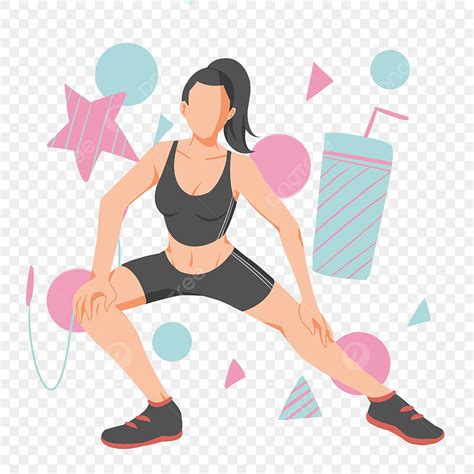 일괄 여자 일러스트 만화 스포츠 Fitness Illustration 운동 런지 레이션 Png 일러스트 및 Psd 이미지 무료 다운로드 Pngtree
