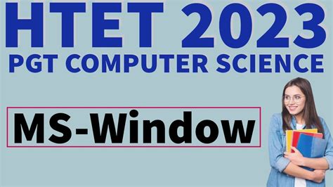 MS Window PGT Computer Science HTET HTET Level Study Material YouTube
