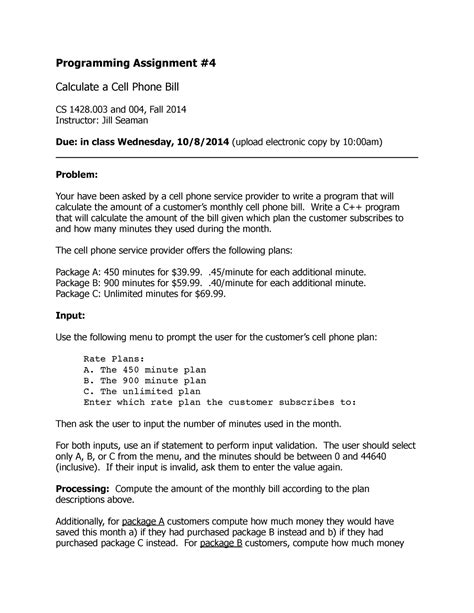 Assignment 4 Cs 1428 Programming Assignment Calculate A Cell