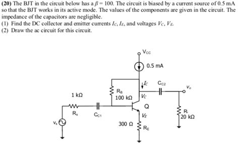 Solved The BJT in the circuit below has a ß The Chegg com