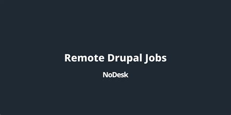 Remote Drupal Jobs Nodesk