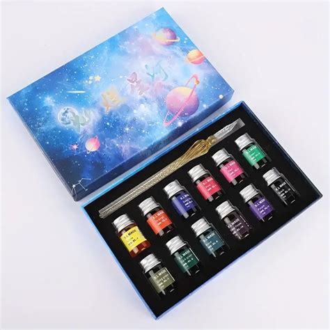 서예 예술 및 글쓰기용 13개 유리 딥 펜 세트 중간 펜촉 그림 그리기 서명 및 선물용으로 적합 Temu Korea