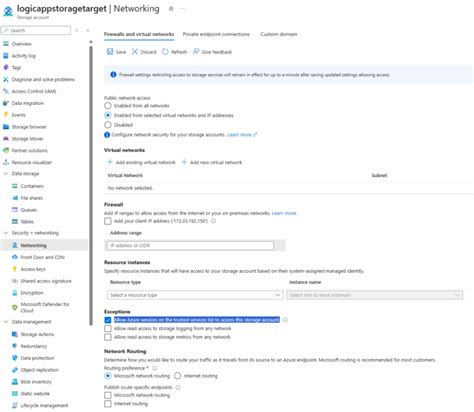 Understanding Logic App Networking Access To Storage Account Located In The Same Region