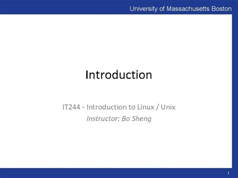 Introduction It 244 Introduction To Linux Unix Instructor