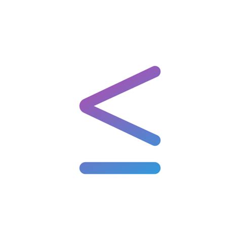 Less Than Or Equal To Symbol Generic Gradient Icon