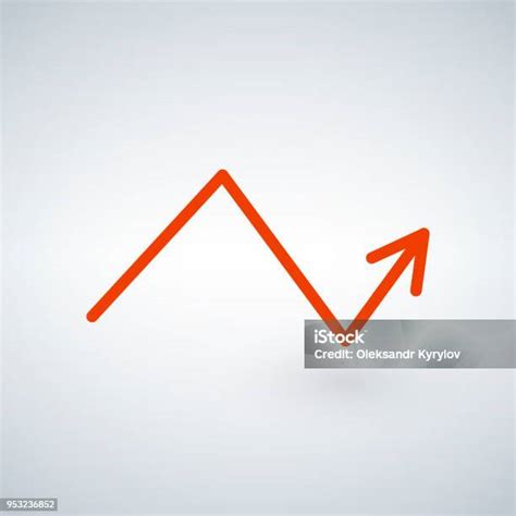주황색 화살표 Chartisolated 현대 배경에 성장 평면 그림자 디자인 벡터 일러스트 레이 션 0명에 대한 스톡 벡터 아트 및 기타 이미지 Istock