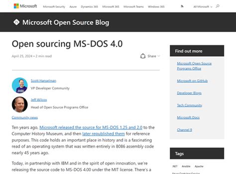 MicrosoftがMS DOS 4 0をオープンソース化 GIGAZINE