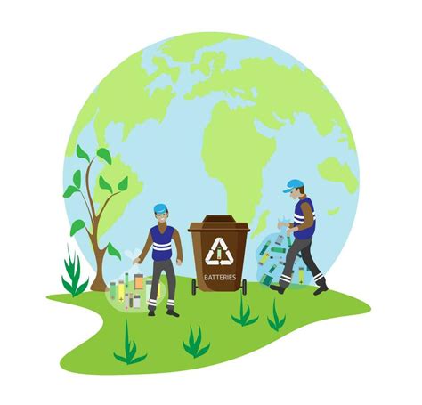People Sort Garbage By Type Into Containers For Recycling Ecology Concept Flat Vector
