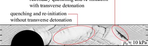 Numerical Soot Foil Showing CDR With And Without Transverse Detonation