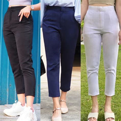 กางเกงขายาวผู้หญิง รุ่น7ส่วนหน้าเรียบ ผ้าฮานาโกะ S 5xl Th